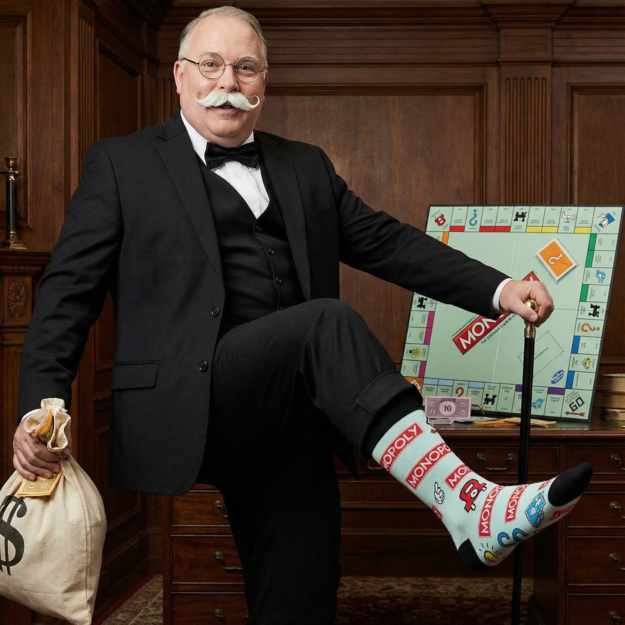 Monopoly Logos Men’s Crew Socks | Crazy Socks Fun Game-Inspired Style ...
