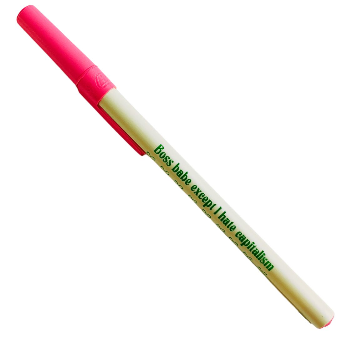 Boss Babe Except I Hate Capitalism Ballpoint Pen | Gen Z Aesthetic ...