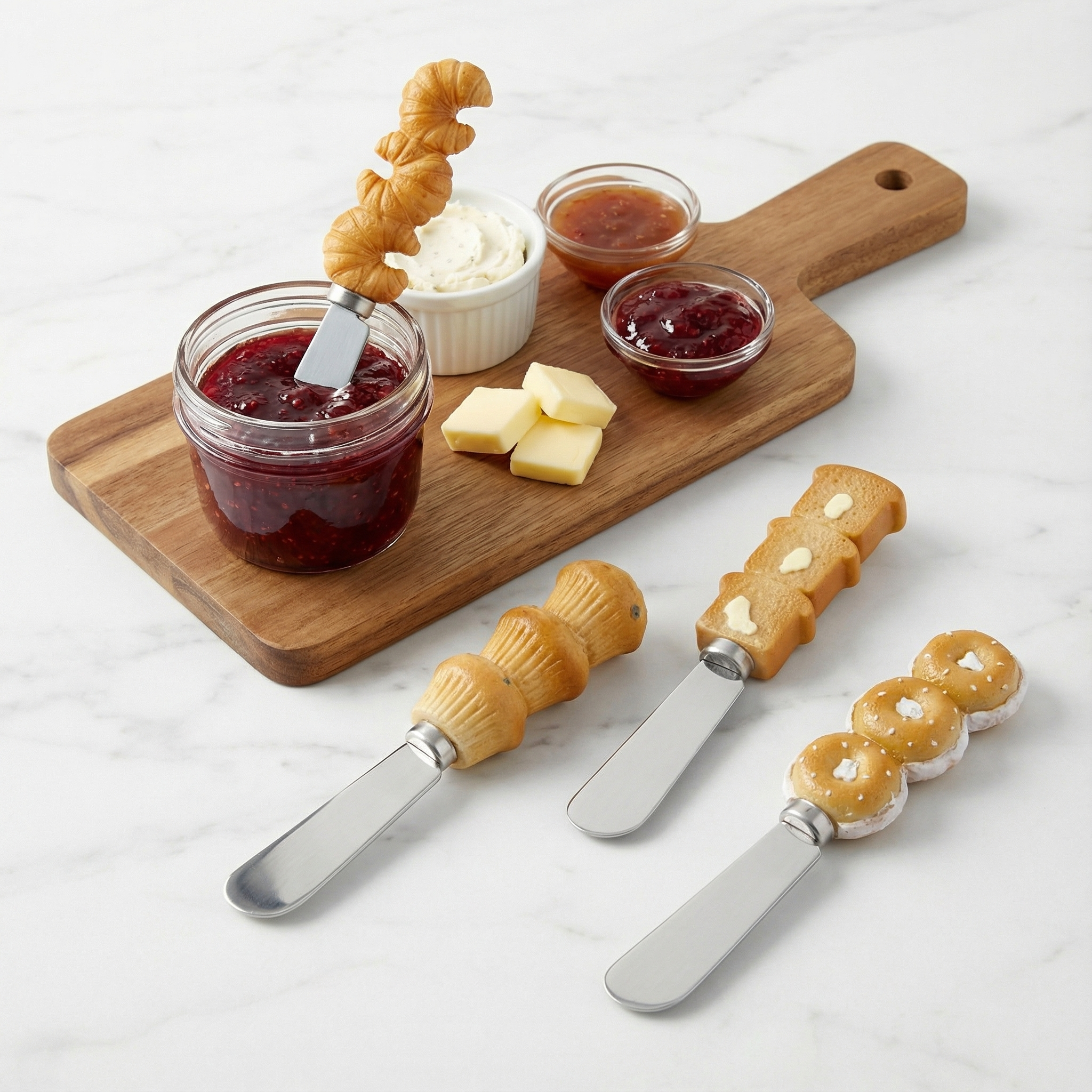 Breakfast Polyresin Cheese Spreader | 4-Piece Set Bread Theme Servewar ...