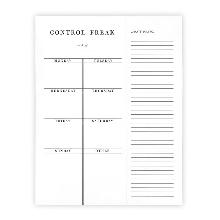 Control Freak Weekly List Notepad | 8.5" x 11" Desk Planner – The ...