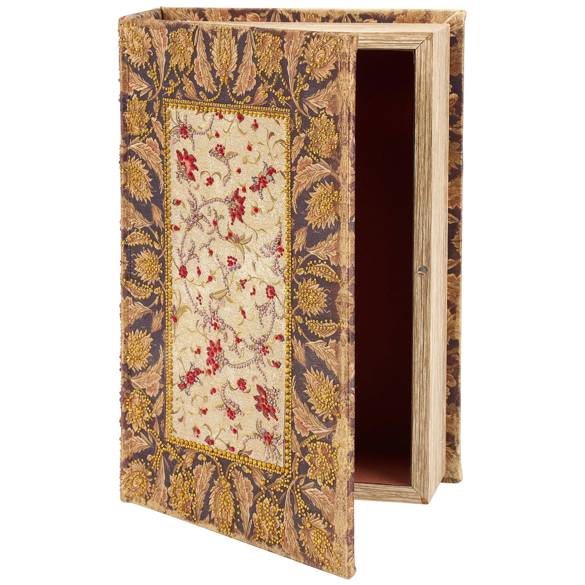 Embellished Floral Book Box | Book Shaped Storage Stash Trinket Boxes ...
