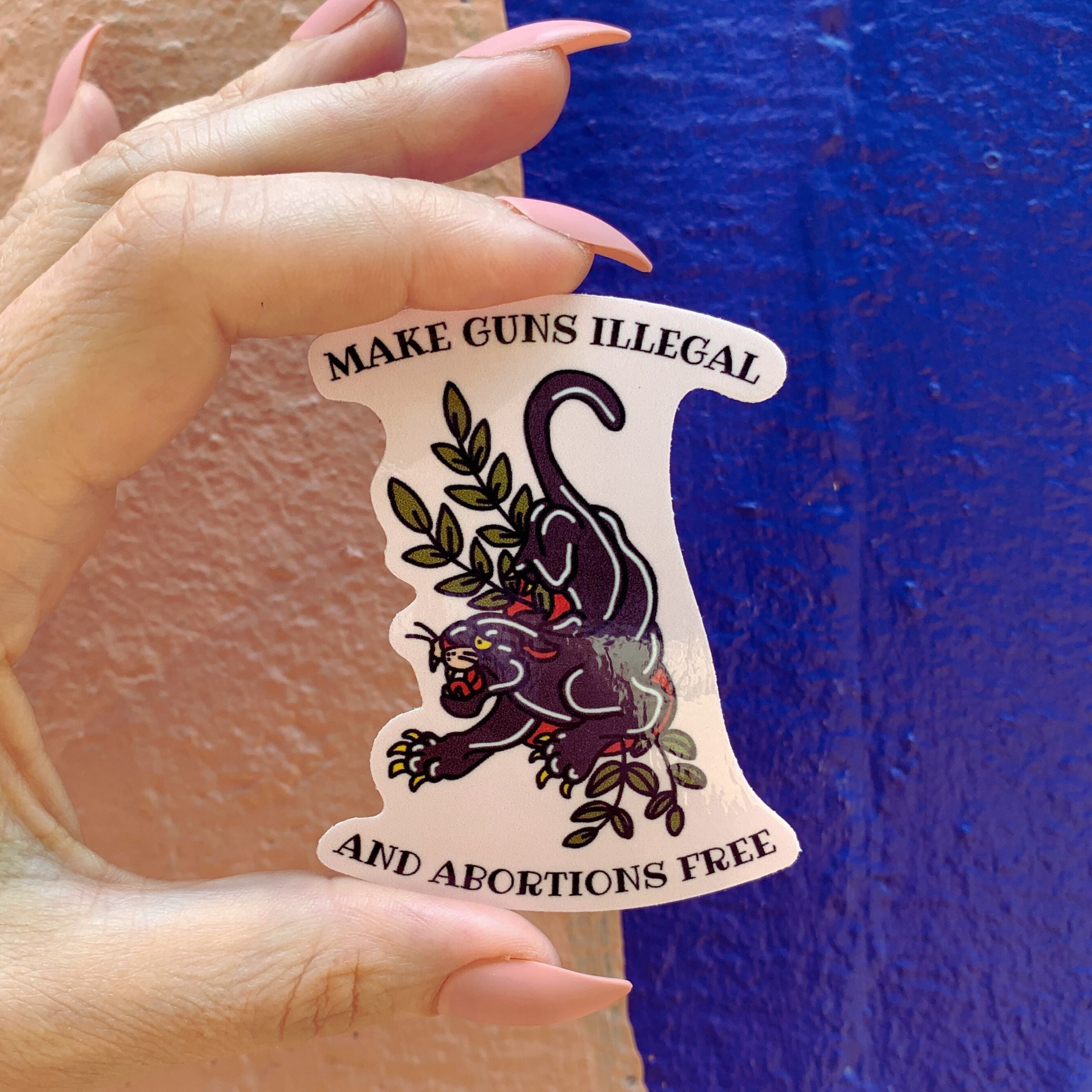 Make Guns Illegal and Abortions Free Sticker with Vintage Tattoo Motif ...