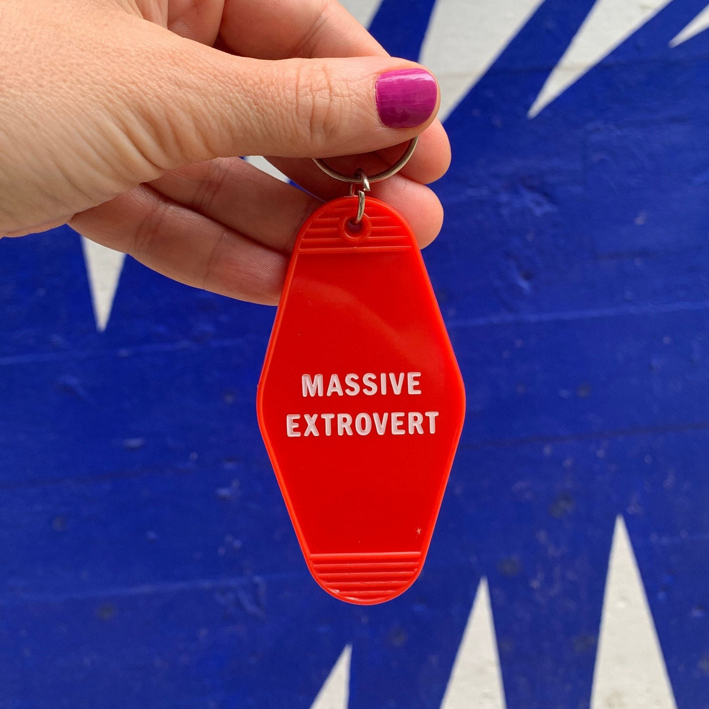 Massive Extrovert Motel Style Keychain In Red – The Bullish Store