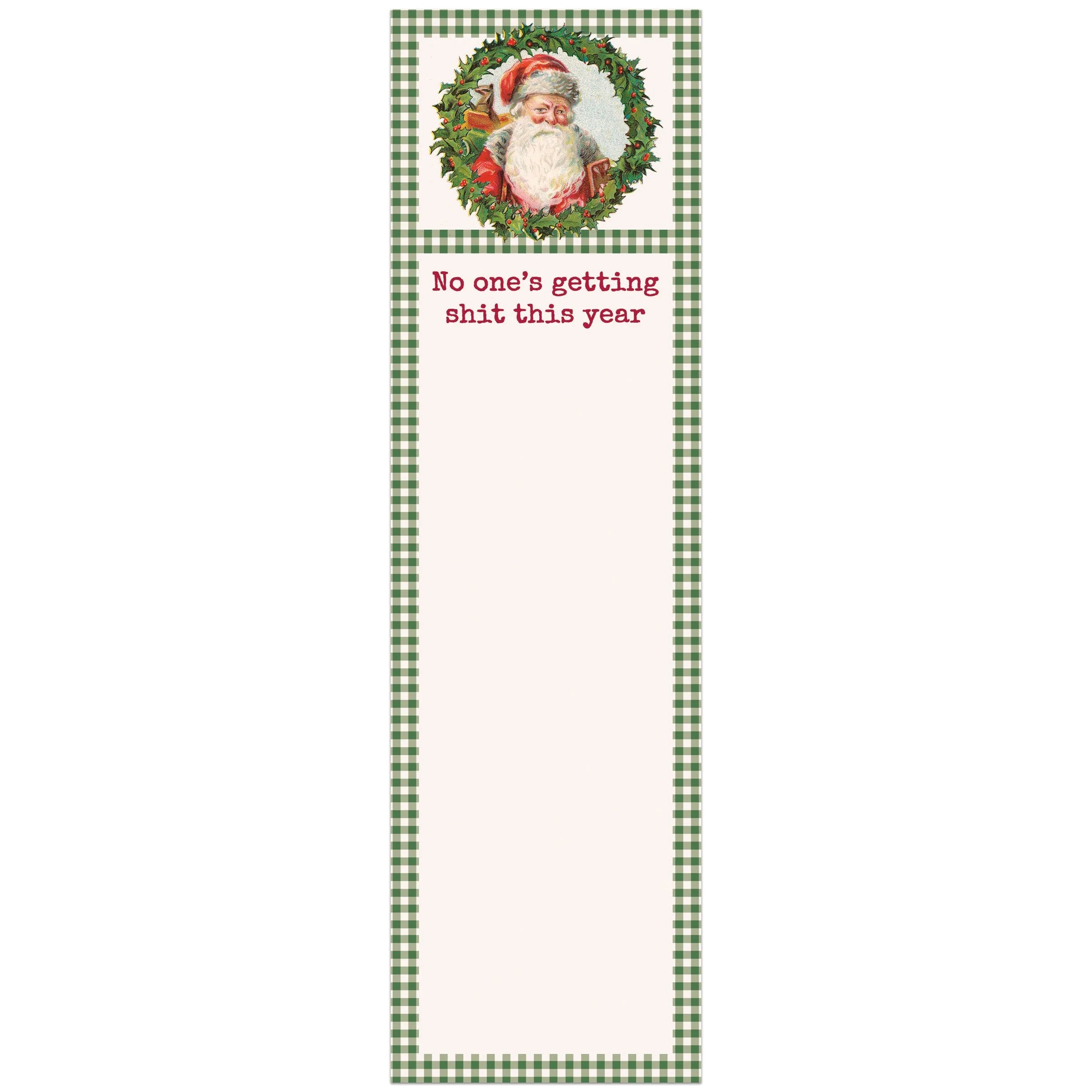 No One's Getting Shit This Year Magnetic List Pad Santa in a Wreath ...