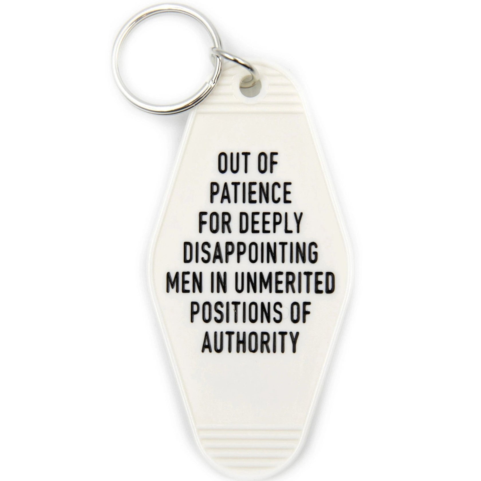 Out of Patience for Deeply Disappointing Men Motel Style Keychain in W – The Bullish Store