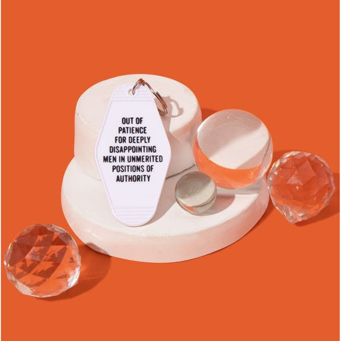Out of Patience for Deeply Disappointing Men Motel Style Keychain in W – The Bullish Store