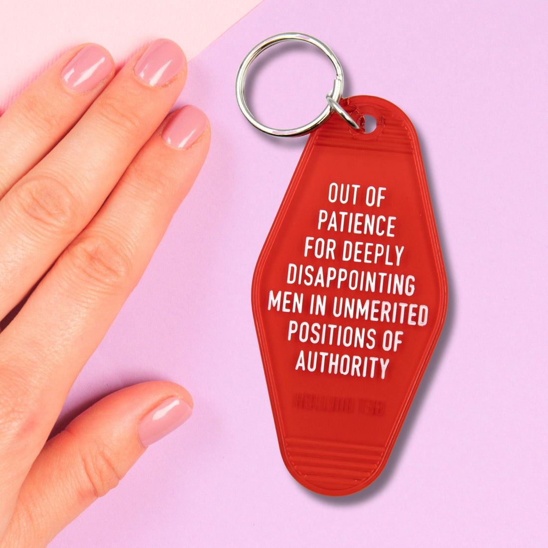 Out of Patience for Deeply Disappointing Men Motel Style Keychain – The Bullish Store