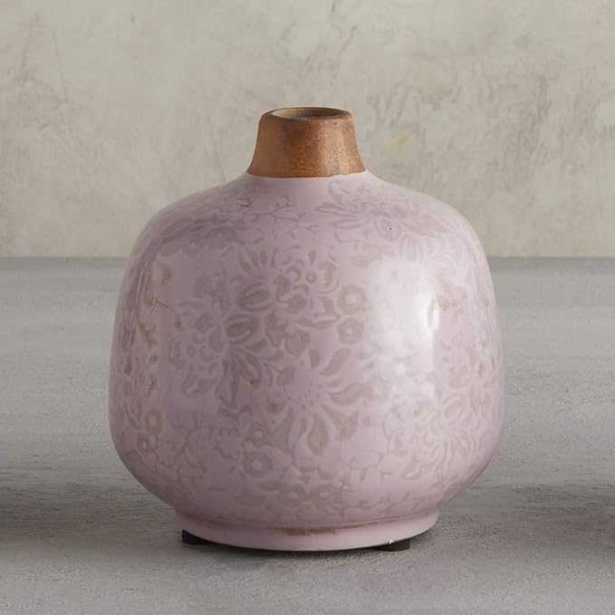 Small Ceramic Light Pink Bud Vase | Decorative Versatile Flower Pot ...