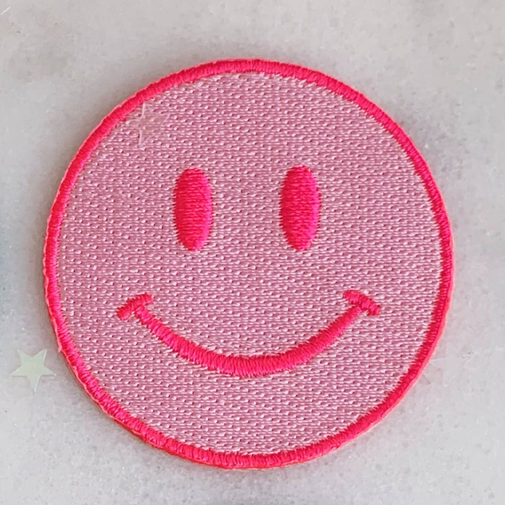 Smiley Face Patch in Pink-Neon Pink, Mint, Yellow – The Bullish Store