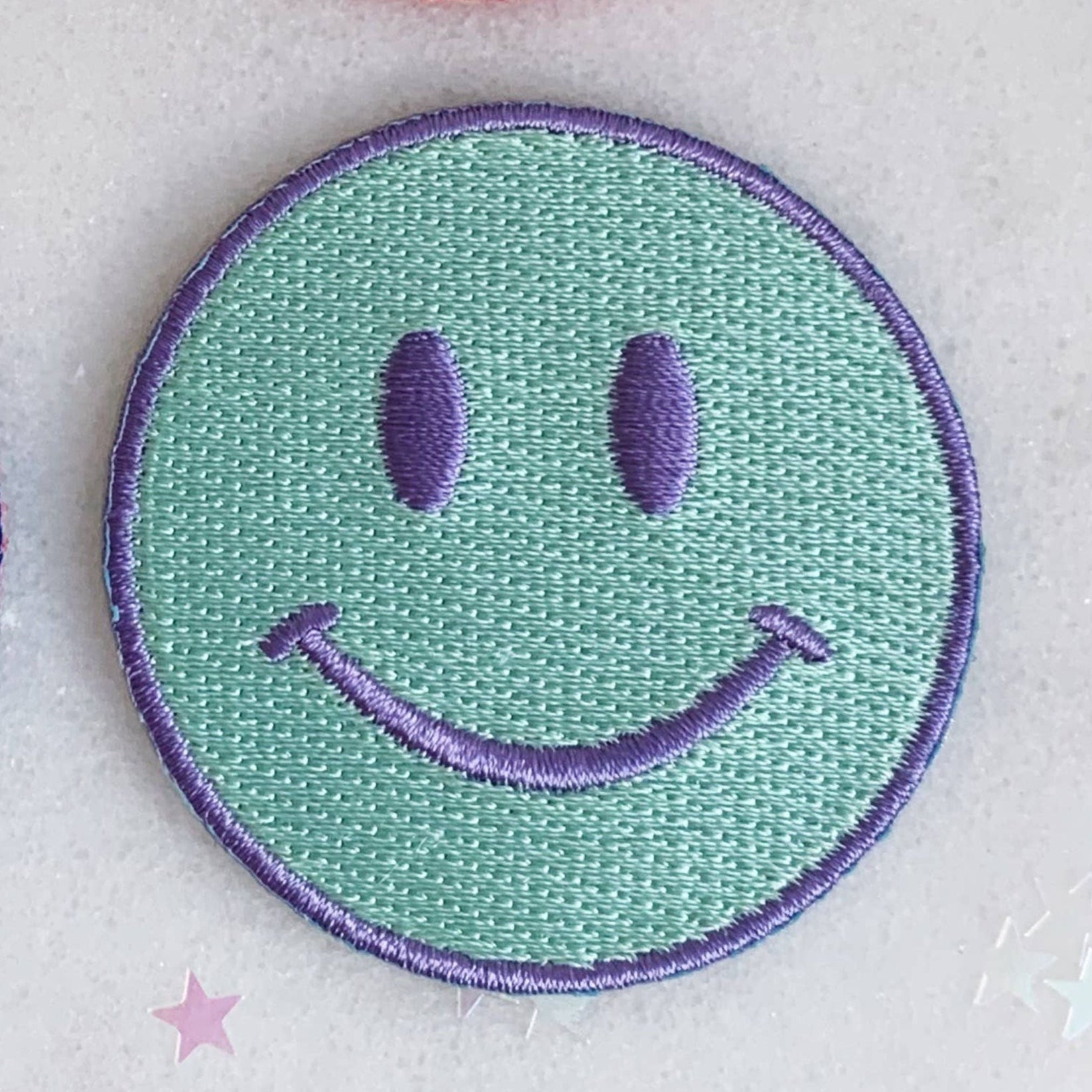 Smiley Face Patch in Pink-Neon Pink, Mint, Yellow – The Bullish Store
