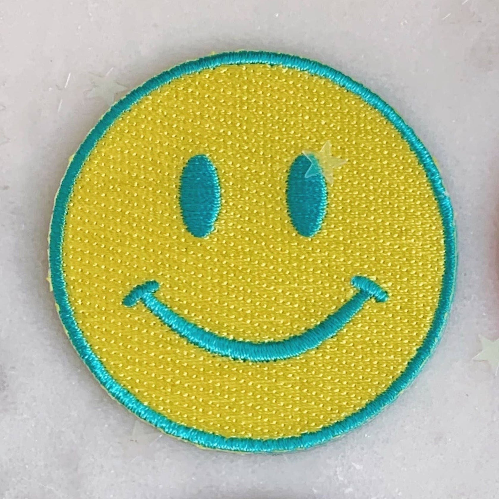 Smiley Face Patch in Pink-Neon Pink, Mint, Yellow – The Bullish Store