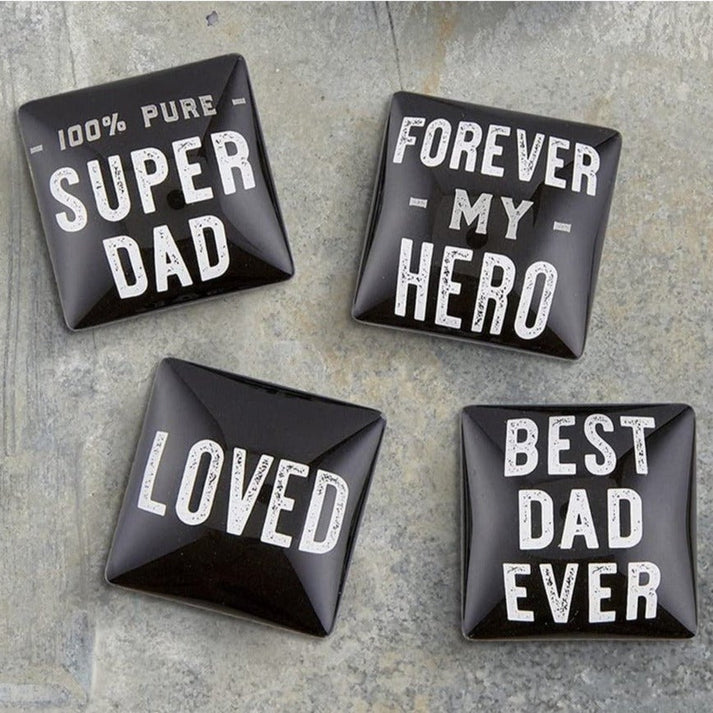 Super Dad Square Glass Magnet Set | In Gift Box – The Bullish Store
