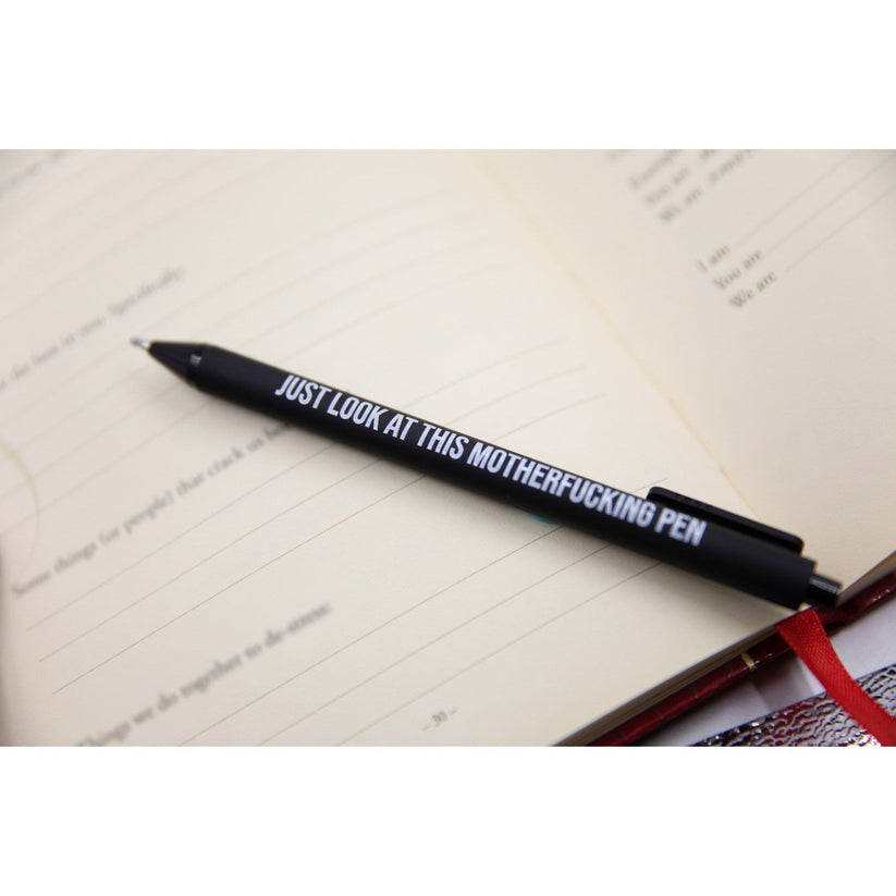 Sweary Fuck Pens Cussing Pen Gift Set - 5 Black Gel Pens Rife with Pro ...