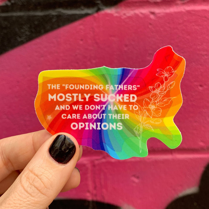 The Founding Fathers Mostly Sucked Sticker | America Map Vinyl Decal ...