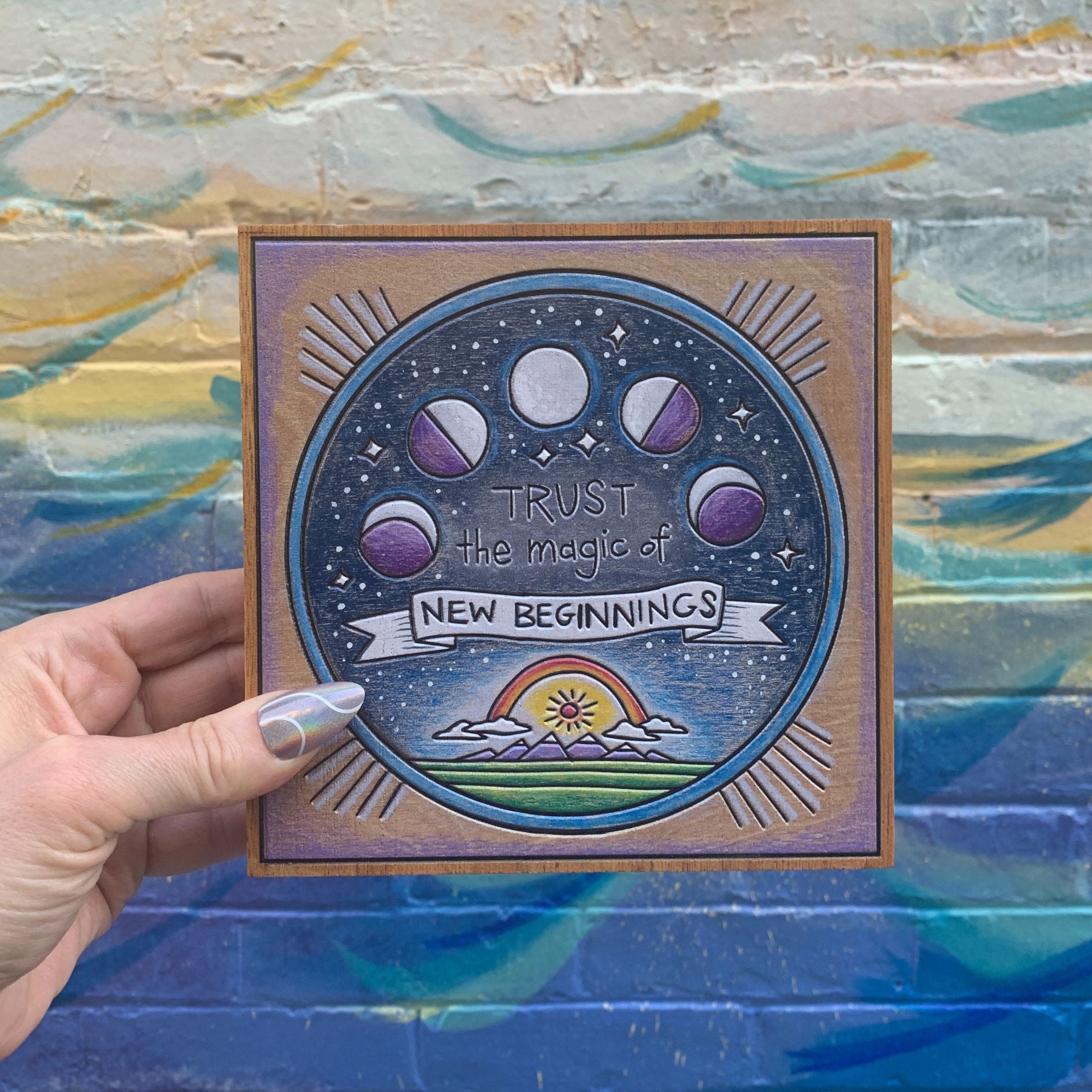 Trust The Magic Of New Beginnings Celestial Block Sign | Decor – The Bullish Store