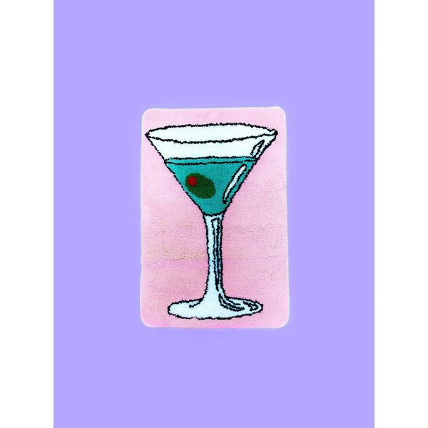 Ultrasoft Martini Rug | Pink Rectangle Slip Resistant Mat | 30" x 20 ...
