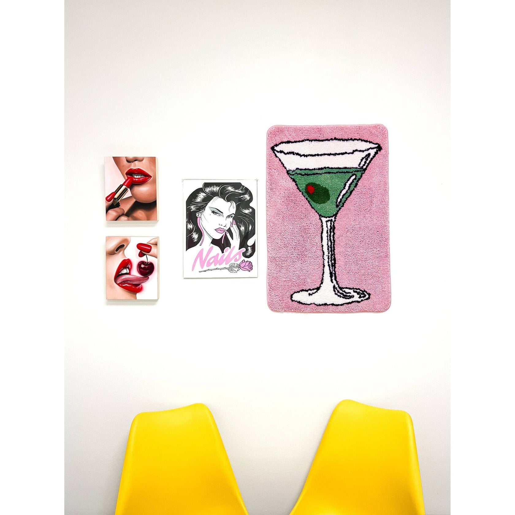 Ultrasoft Martini Rug | Pink Rectangle Slip Resistant Mat | 30" x 20 ...