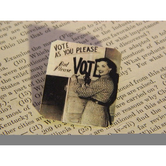 Vote As You Please But Please Vote Handmade Metal Lapel Pin Feminist B ...