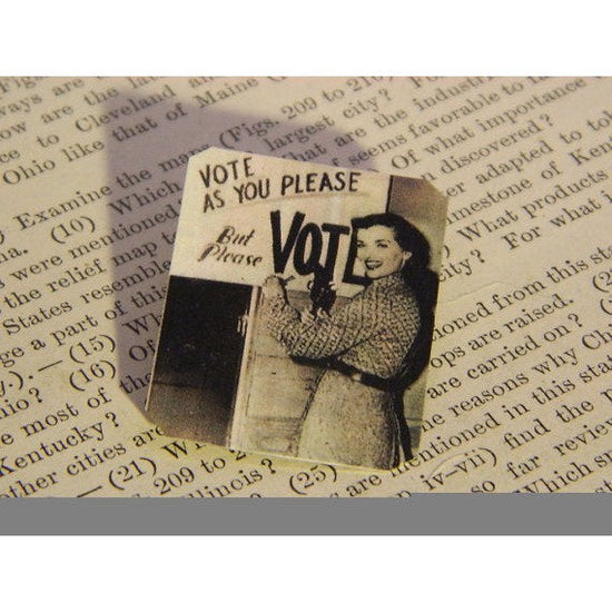 Vote As You Please But Please Vote Handmade Metal Lapel Pin Feminist B ...