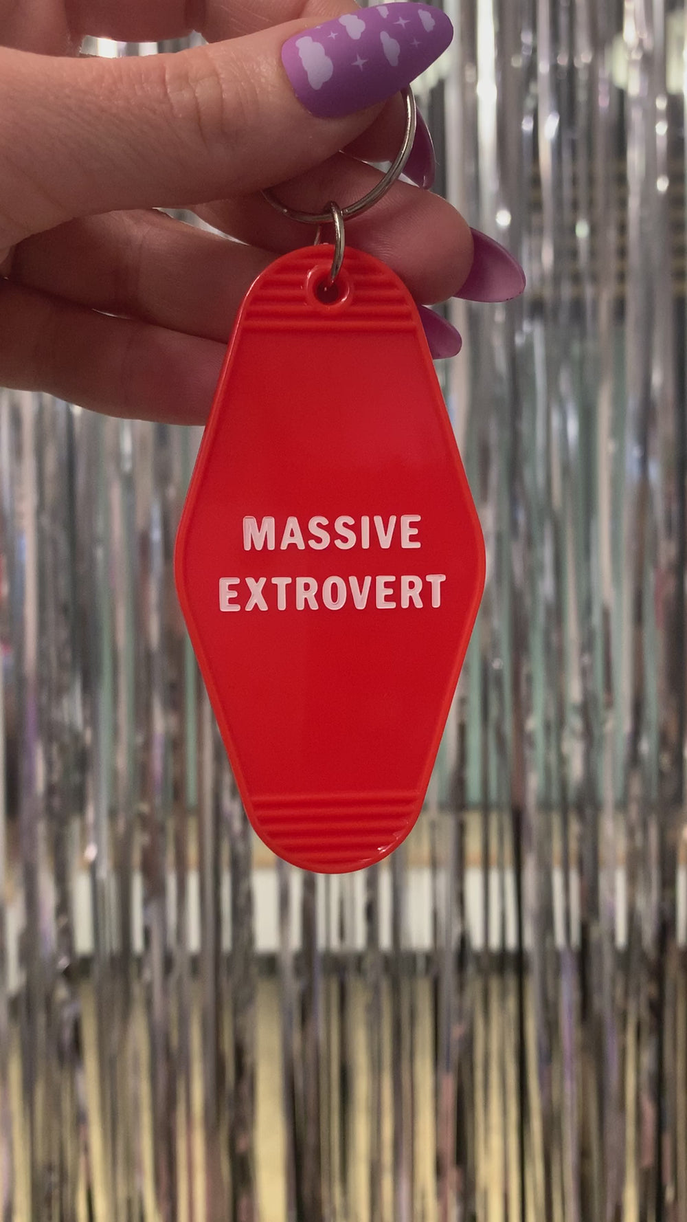Massive Extrovert Motel Style Keychain In Red – The Bullish Store