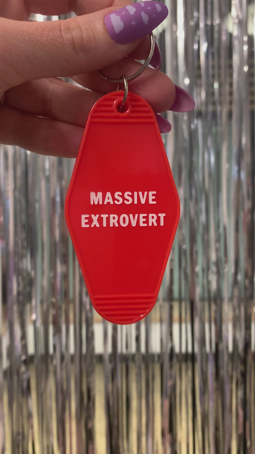 Massive Extrovert Motel Style Keychain In Red – The Bullish Store