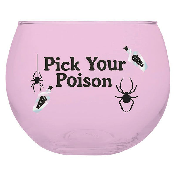 Pick Your Poison Roly Poly Tinted Glass in Pink | 13 oz. | Spooky Goth ...