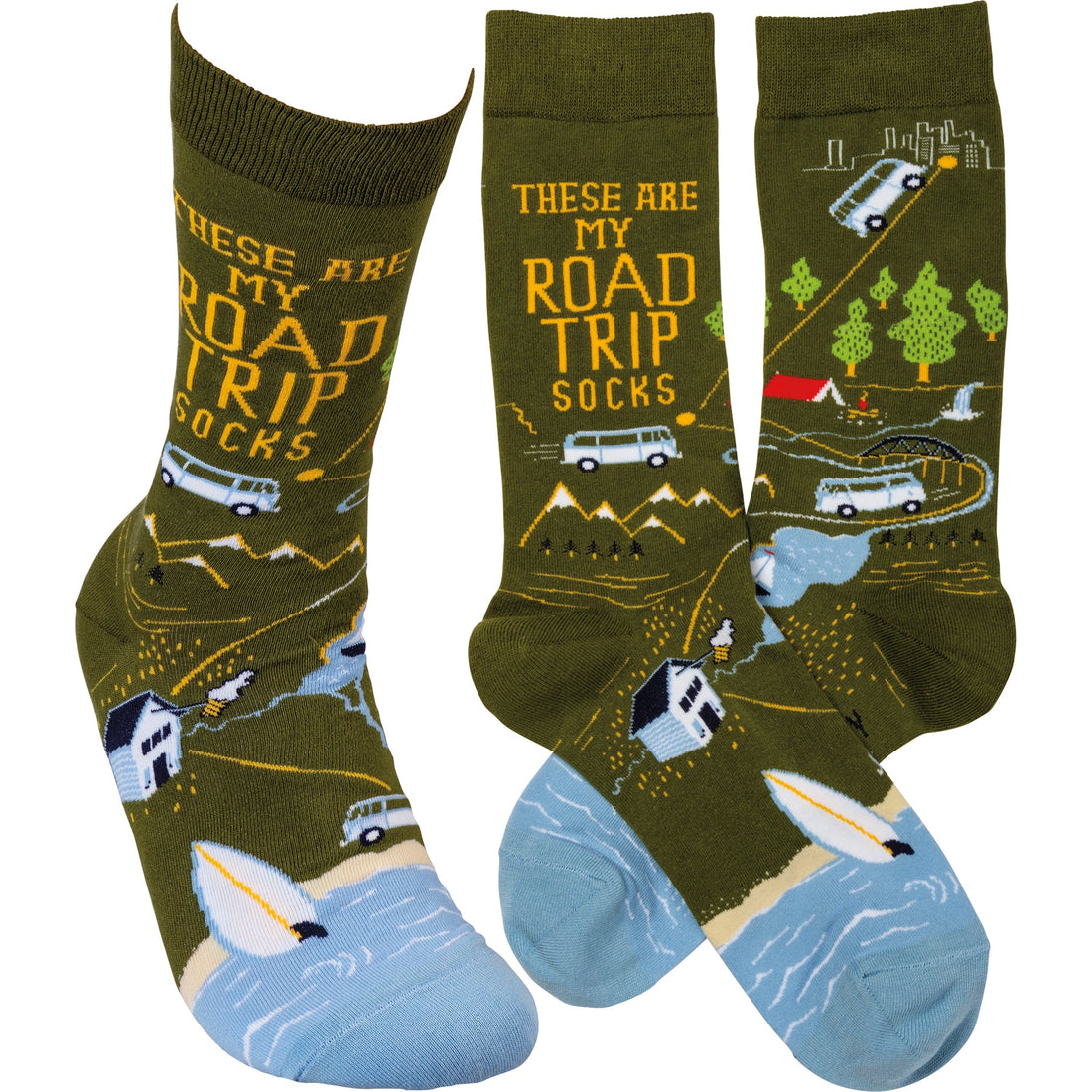 These Are My Road Trip Socks Colorful Funny Novelty Socks with Cool De ...